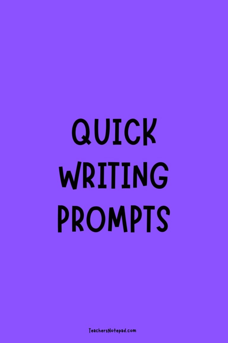55 Quick Writing Prompts – Teacher's Notepad
