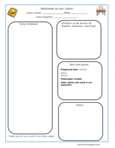 Substitute Teacher Forms (also for Relievers & Supply Teachers ...